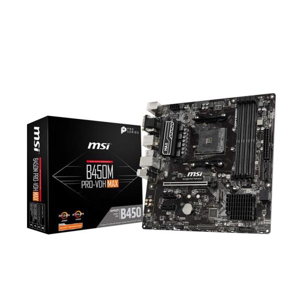 MSI B450M PRO-VDH MAX M-ATX マザーボード MB4825: 商品のタイトル【中古品】(中古品)＝使用済み中古品です。画像の商品はサンプル画像です。実際に届く商品と異なりますのでご了承下さいませ。※中古品のため、商品...