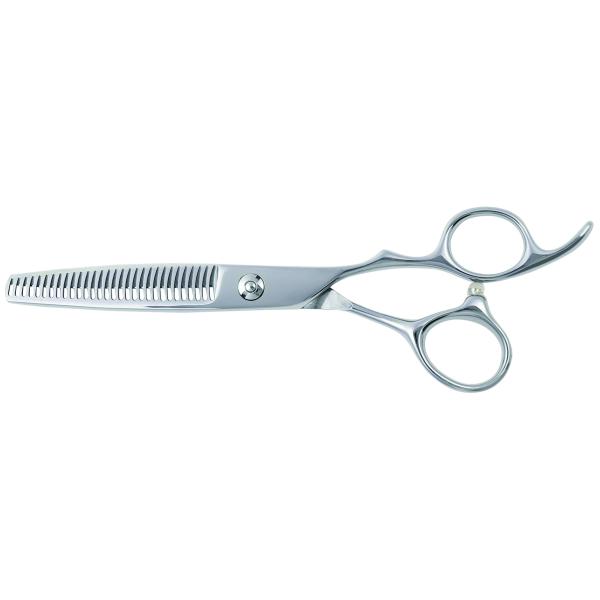 商品詳細刃の先端が斜めにカットされているため、毛が逃げやすくなり疎らに切ることができます。↓通常のR形状と比較すると刃先が太いため噛みにくくなっております。商品仕様●サイズ：6.0インチ、30目●全長：170mm●刃渡り：72mm●カット率...