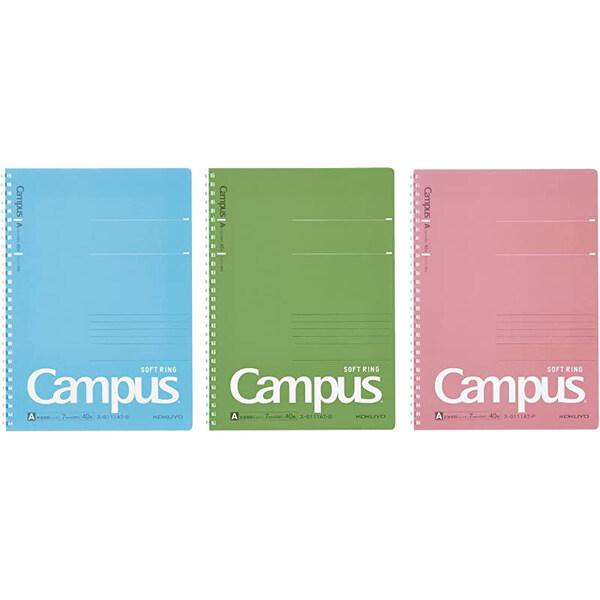 折り返せてコンパクト、やわらかリングで心地いい机上スペースを有効活用する「キャンパス ソフトリングノート」です。セミB5サイズ、A罫 (7mm間隔の普通横罫)です。GIGAスクール構想によりノートPCやタブレット端末が急速に普及しており、学...