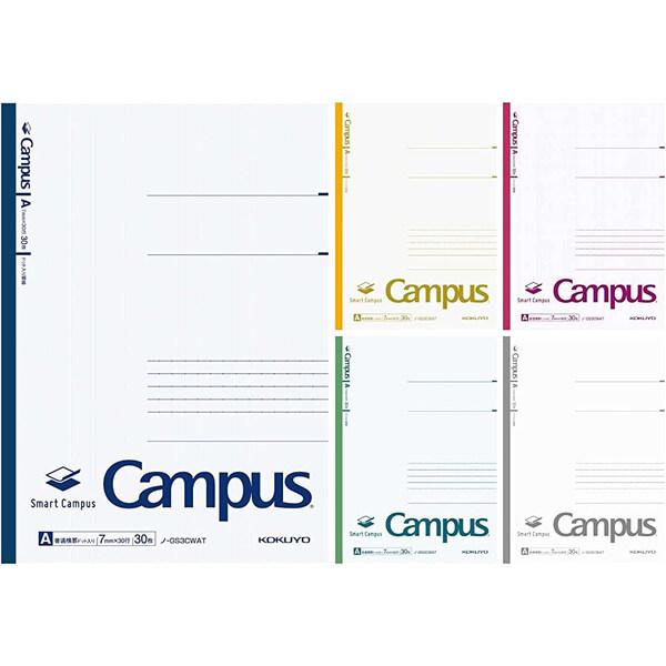従来のキャンパスノートよりうすくて軽い、スマートなキャンパスノートです。従来のキャンパスノートより平滑度の高い紙を使用しており、書き心地がなめらか!「美しく書く」をサポートするドット入り罫線。まとめ買いしやすい5色セットのパックノートです。...