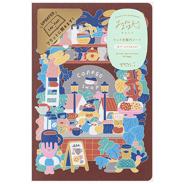 誰でも簡単に「ゆるく楽しく」日々の記録が続けやすいノート「ゆるログ」シリーズ。めくる度に楽しい、見開き4柄のイラスト入りの「ノート」です。■「コーヒーショップ柄」見ているだけで元気になれるポップで鮮やかな色彩と、遊び心あふれる緻密なイラスト...