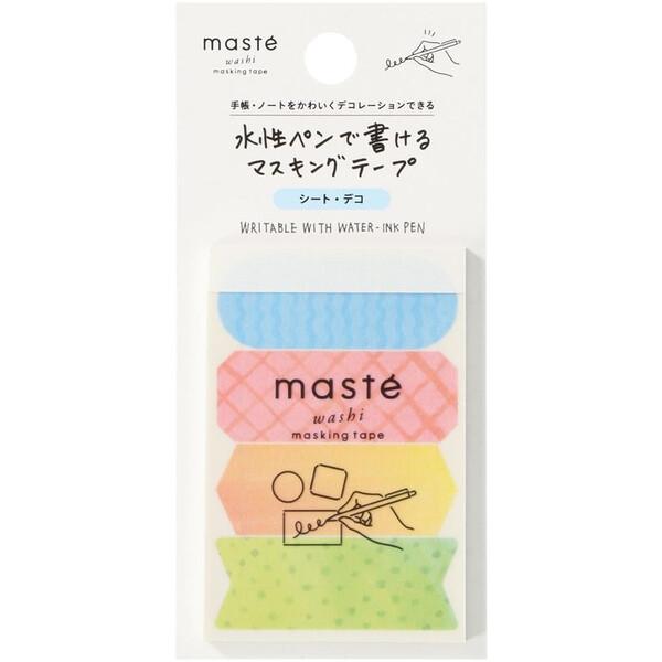 人気の「マステ&amp;REG; 水性ペンで書けるマスキングテープ」シリーズから、1シートの中に、さまざまなデザインを組み合わせた「シート・デコ」タイプが登場!タイトルを囲んだり予定を目立たせたりとアレンジ自在の「タイトル」デザイン。デザイ...