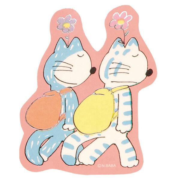人気絵本「11ぴきのねこ」デザイン♪ニャゴニャゴとにぎやかな猫たちの、かわいらしい表情がいっぱい!銀箔押しをアクセントに、心ほぐれるデザインを採用した文具シリーズです。銀箔押しがポイントの「ステッカー」です。スマホやパソコン、スーツケースな...