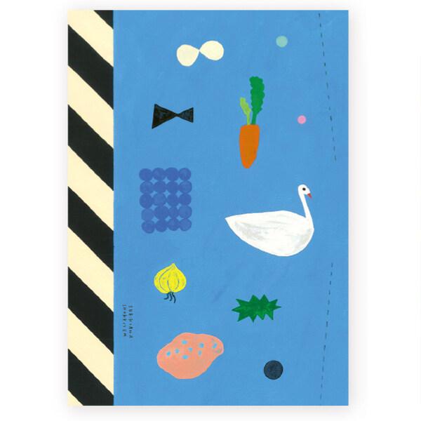 食器や絵画などの作品を制作する人気作家「Subikiawa. (スビキアワ)」さんのイラスト♪スタンプのインクがにじみにくい白画用紙を使用した「ノート」です。持ち運びに便利な、コンパクトなA6サイズ。旅先のスタンプ集めにもおススメ。チケット...