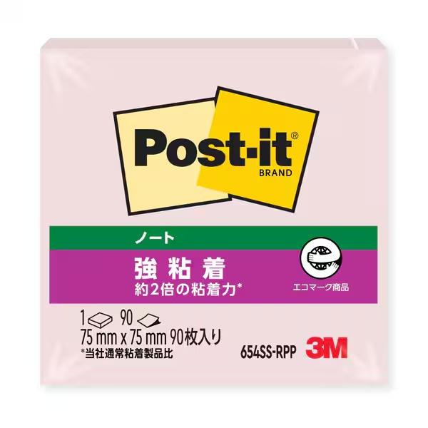 粘着力が約2倍の強粘着製品のパステルカラー。オフィスで使いやすい!●ふせん●枚数90×パッド数1●縦75×横75mm●色:ピンク(RPP)■メーカー: スリーエム ジャパン■品番: 654SS-RPP※ご注文合計額が￥1100 (税込)以上...