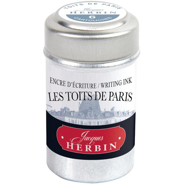 パリへようこそ!インクの老舗HERBIN(エルバン)社創業の地、パリをテーマにしたコレクション「Paris (パリ) カラーズ」。特別に開発されたインクが、あなたをパリの歴史ツアーへといざないます。おしゃれな丸いアルミ缶に6本入「カートリッ...