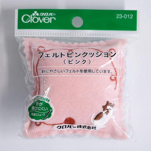 針が刺しやすく、ソフトな風合いのフェルト製。クロバーのピンクッションの中わたには、シリコン加工を施していますので、針のすべりがスムーズになります。材質:フェルト:ポリエステル100%　中綿:ポリエステル100%(シリコン含浸)原産国:日本※...