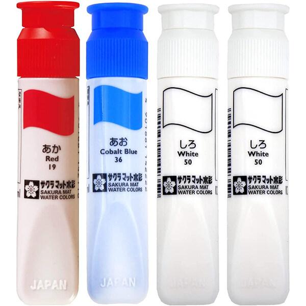 マット水彩絵具は、透明調にも不透明調にもできる絵具です。学童用に開発されました。●水加減で自在に表現絵具を溶く水加減を調節して、多めの水で薄く溶くと透明水彩のように使えて、少なめの水で濃く溶くと不透明水彩のように使えます。●学校の授業に最適...