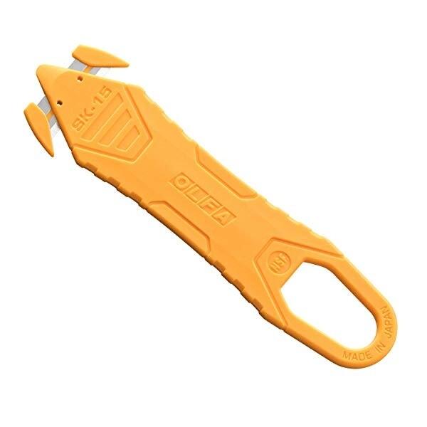 開梱作業に必要な機能と安全性を兼ね備えた、安心設計の開梱用カッターです。荷物の開梱、一般PPバンド・ストレッチフィルム・薄いダンボールなどの切断などに最適。本体先端はテープスリッターとして使用できます。中身を傷つけにくい、刃に指が触れにくい...