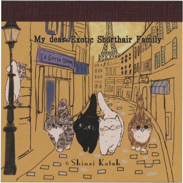 Shinzi。Katoh/シンジカトウさんがデザインした、暮らしに溶け込む猫の姿を描いたMy dear catsシリーズ正方形の使いやすいブロックメモは、デスクに置いて使えるサイズ感100枚綴りでたっぷり使えます4柄×各25枚 計100枚入...