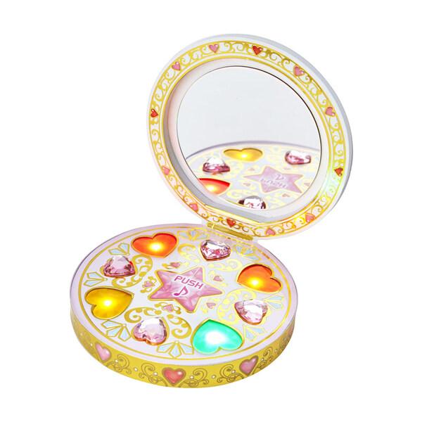 金箔加工でキラキラ輝く、かわいくて楽しい「魔法のコンパクト」デザイン!ライト&amp;メロディーで誕生日祝い「グリーティングカード」です。ボタンを押すと4個のハートがカラフルに光り、「HAPPY BIRTHDAY TO YOU」のメロディー...