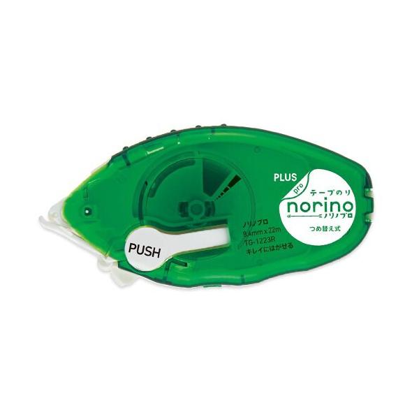 テープのり『ノリノプロ キレイにはがせる』です。・テープたるみを防ぐ!パワーギア　巻き取りの不具合を検知し自動で修復。　テープの絡まりがおきず、最後まで使用いただけます。・糊カス除去!クリーンローラー　先端内部に取り付けたローラーが、ヘッド...
