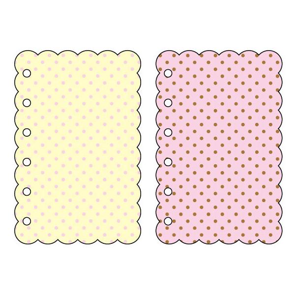 もこもこダイカットがかわいい♪コンパクトなミニ6サイズ「シール台紙」です。2柄×各5枚のセットです。バインダーにセットしてお使いください。貼ってはがせるので、シール交換にも便利。【サイズ】約H125×W80×D0.5mm【材　質】紙【内　容...