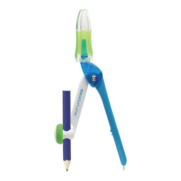 特許技術くるんキャップで、にぎって・くるんと・まわすだけ!超カンタンに円がかける!コンパクトに持ち運べて針カバーにもなる、やわらかシリコンケース付。くるんキャップは取り外せるので、従来通りのコンパスの使用方法でもかける&amp;使わない時は...