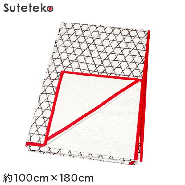 [サイズ]100cm×180cm[カラー]白地に竹格子柄（赤フチ）[素材・加工]紙：パルプ100%中糸：ビニロン10番単糸[生産国]日本製(MADE IN JAPAN)[関連]着物敷き/きもの敷き/着物干し/陰干し/虫干し/礼装/舞踊/踊り...