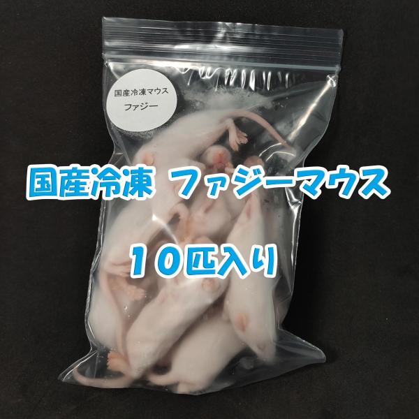 国産冷凍ファジーマウス　10匹入り重さ：約6〜８g実験動物用の飼料で飼育された安心安全の国産冷凍マウスです。ヘビ・トカゲ・猛禽におすすめです♪１袋10匹入りとなっております。※製品の性質上、下記の点ご了承ください。加工・検品の際に念入りにチ...