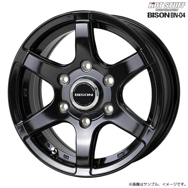 HOT STUFF｜BISON BN04■サイズ：15x6.0J■ホール/P.C.D.：6H/139.7■インセット/ハブ高(mm)：+33/38.9◆1ピース構造●ハブ径：φ106　●ナットホール径：φ32　●対応ボルト径：M12●適合荷...