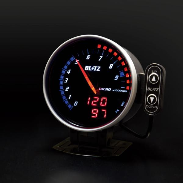 OBD IIに接続するだけ アナログ＆デジタルメーターFLD METER TACHO For HYBRIDコードNo. 15203・仕様　エンジン回転面盤 φ74　0〜9990rpm・レクサス／トヨタハイブリッド専用通信