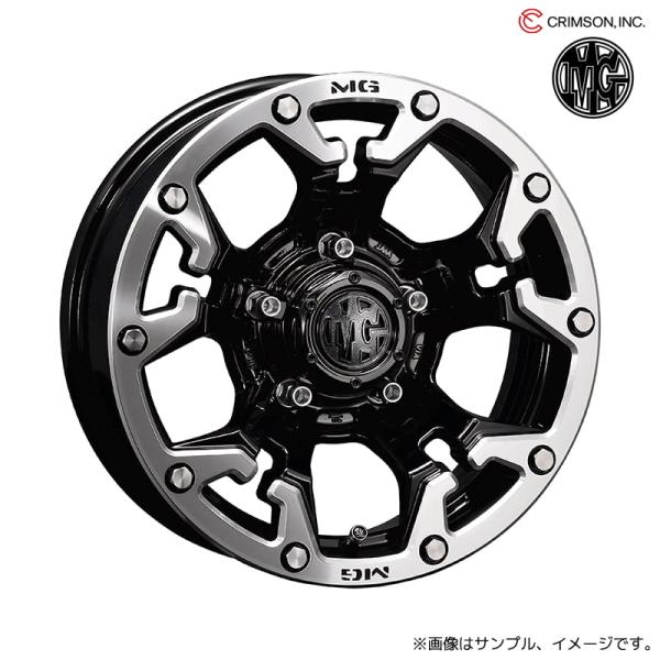 CRIMSON MG / GOLEM FF (ゴーレム)■サイズ：16x6.0J■ホール数：5■P.C.D.：139.7■インセット：-5■ハブ径：φ108.8■カラー設定　マットブラック/ブラックxマシニングリップ(MAT BLACK/B...