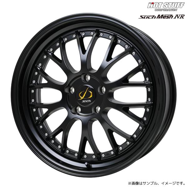 HOT STUFF / Stich Mesh NR (シュティッヒ メッシュ NR)■サイズ：19x7.0■ホール数：5■P.C.D.：114.3■インセット：+38■ハブ径：φ73.1■カラー設定：セミグロスブラック(GB)付属品：センタ...