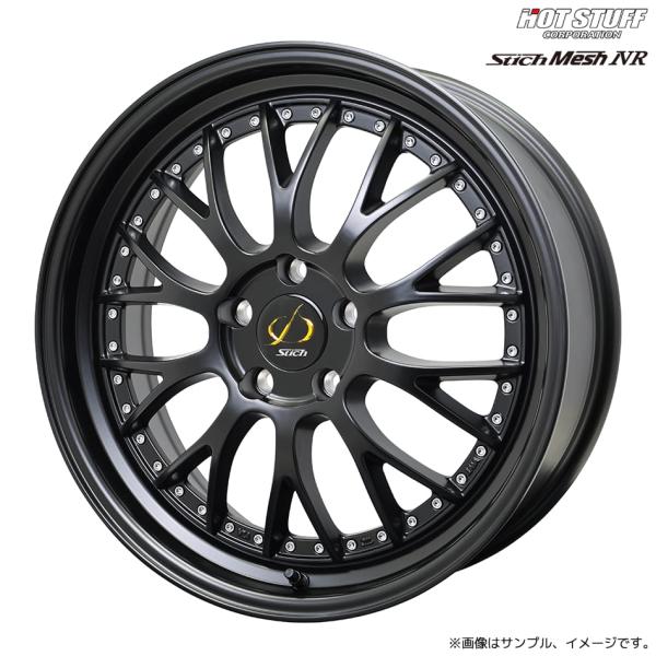 HOT STUFF / Stich Mesh NR (シュティッヒ メッシュ NR)■サイズ：19x8.0■ホール数：5■P.C.D.：114.3■インセット：+42■ハブ径：φ73.1■カラー設定：セミグロスブラック(GB)付属品：センタ...