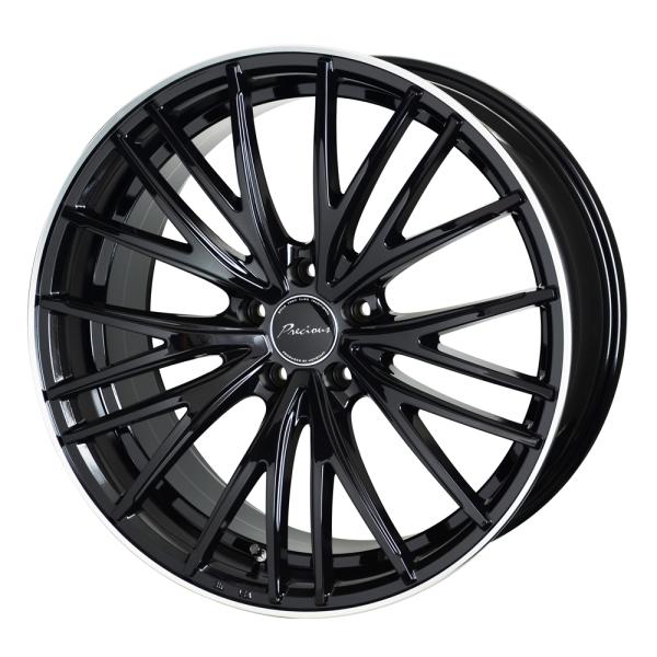 プレシャス アスト M1 アルミホイール 1本 17x7.0 +48 114.3 5H(ブラック&amp;リムポリッシュ) / 17インチ Precious AST M1