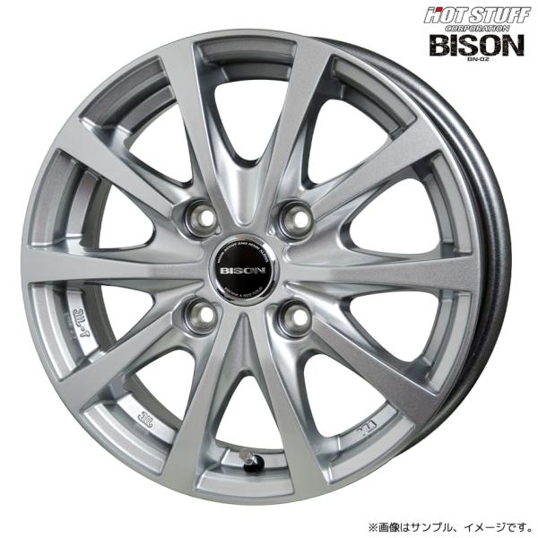 HOT STUFF｜BISON BN02■サイズ：14x5.0J■ホール/P.C.D.：4H/114.3■インセット/ハブ高(mm)：+42/32.5◆1ピース構造●ハブ径：φ66　●ナットホール径：φ32　●対応ボルト径：M12●適合荷重...