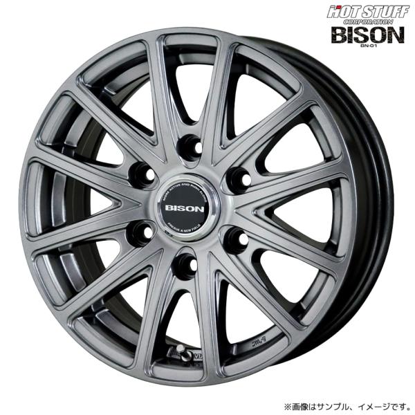 HOT STUFF｜BISON BN01■サイズ：15x6.0J■ホール/P.C.D.：6H/139.7■インセット/ハブ高(mm)：+33/31.0◆1ピース構造●ハブ径：φ106　●ナットホール径：φ32　●対応ボルト径：M12●適合荷...