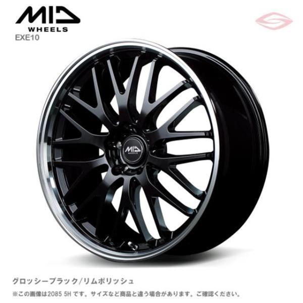 MID WHEELS / エムアイディホイールズEXE 10 / エグゼテン・インチxリム幅:14x4.5J・ホール:4H・PCD:100・インセット:+45・カラー:グロッシーブラック／リムポリッシュ・メーカー型番:L1054454334...