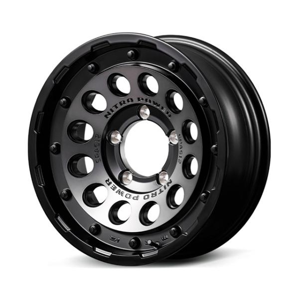 NITROPOWER / ナイトロパワーH12 SHOTGUN / エイチジュウジショットガン・インチxリム幅:16x5.5J・ホール:5H・PCD:139.7・インセット:+20・カラー:セミグロススモーク／マシンドフェイス（SSM）・メ...