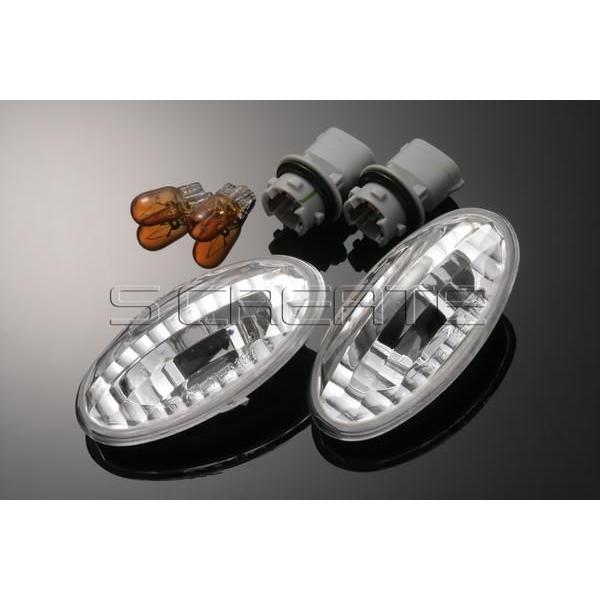 ○NEWクリスタルサイドマーカーを装着する事により純正とは違うデザインでオシャレに！○今回のNEWタイプはレンズとソケットが分割式ですのでオレンジバルブが切れてしまっても簡単に交換できます。 ○別売のメッキバルブ(454円[税別])と同時購...
