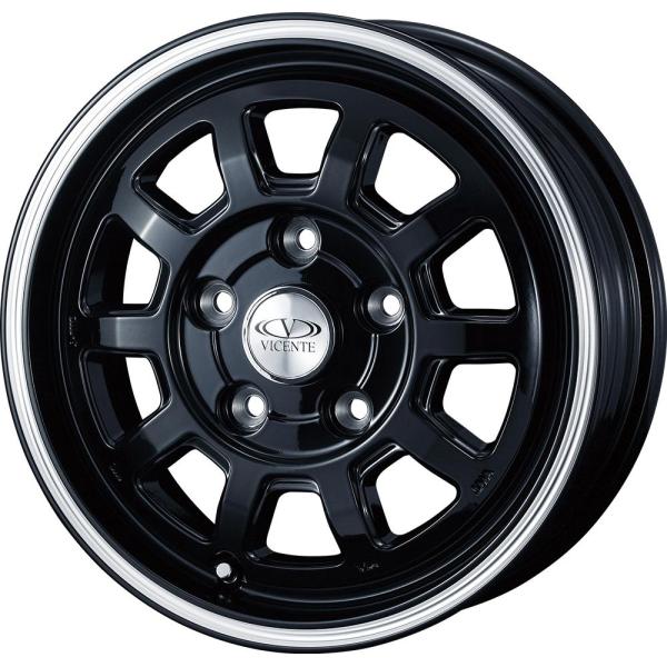 WEDS / ウェッズVICENTE-06NE / ヴィセンテ-06NE・サイズ:13x4.0・ホール数:4H・PCD:100・インセット:+40・ハブ径：56・カラー:ブラックポリッシュライン(BKP)・メーカー型番:0042283ホンダ...