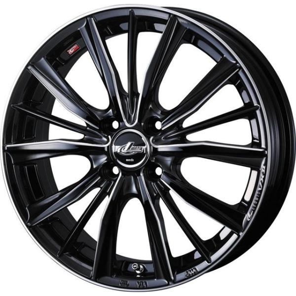 WEDS / ウェッズLEONIS VX2 / レオニスVX2・サイズ:15x4.5・ホール数:4H・PCD:100・インセット:+45・ハブ径：65・カラー:ブラックSCマシニング(BK/SC)・メーカー型番:0042586