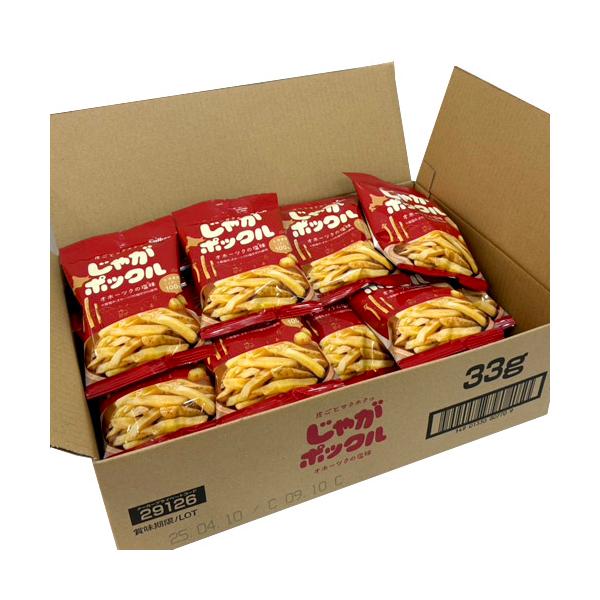 北海道産のじゃがいもを、皮ごとお菓子にしました。カルビー独自の製法とオホーツクの塩でじゃがいものおいしさを引き出しました。サクホクっとした食感が楽しめる、畑からのおいしい贈り物です！※食塩中、オホーツクの塩を95％使用対象年齢：4歳からのど...