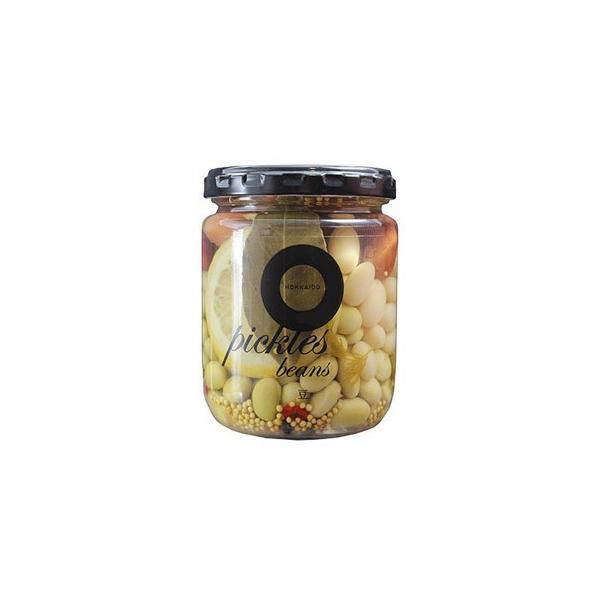 北海道産の3種類の豆（白いんげん豆・金時豆・えだ豆）をピクルスにしました。見た目もあざやかな色彩、サラダのトッピング、肉や魚の付け合せにもぴったり。ノースファームストックの特製ピクルス液はほどよい酸味が特徴です。サラダ感覚でご賞味ください。...