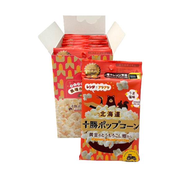 電子レンジで簡単！おいしい！北海道産のとうもろこしを使った、安心安全なポップコーン。広大な大地で前田農産が生産しています。 味付けは沖縄の海水から取れた塩を使い、おかきのような味わいになりました。※1ケース/10袋入りのお得なセット販売です...