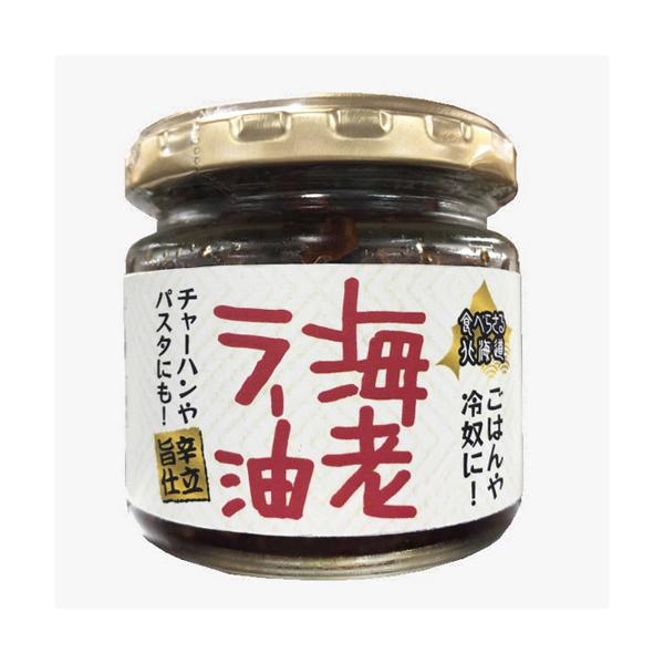 歯ごたえの良い干し海老をにんにくと合わせてご飯や総菜に合うラー油漬けに仕上げました。内容量：90ｇ原材料：  植物油脂（国内製造）、アミエビ、粒状大豆たんぱく、砂糖、フライドガーリック、醤油、豆板醤、胡麻、食塩／調味料（アミノ酸等）、pH調...