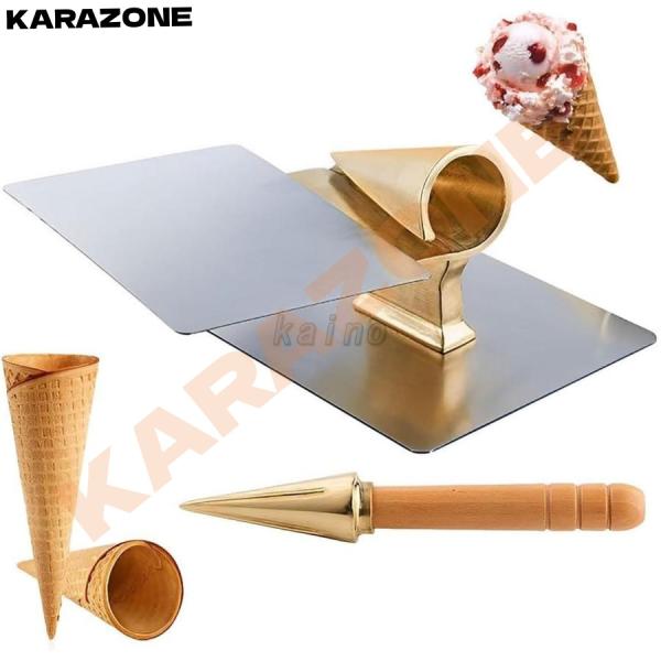 アイスクリーム ワッフル コーン ローラー: 高品質の純銅で作られたこのローラーは、耐久性があり、長持ちするように作られています。透明な質感と滑らかな表面により、シームレスなローリング体験が保証され、毎回プロ並みの作品が完成します。自家製ワ...