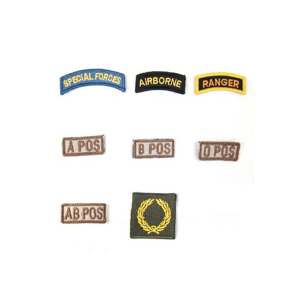 ■柄122 スペシャルフォース 123 エアボーン 124 レンジャー 128 A POS 129 B POS 130 O POS 131 AB POS 161 功労査定局袖章■状態新品■その他SEABEES seabees シービーズ ミ...