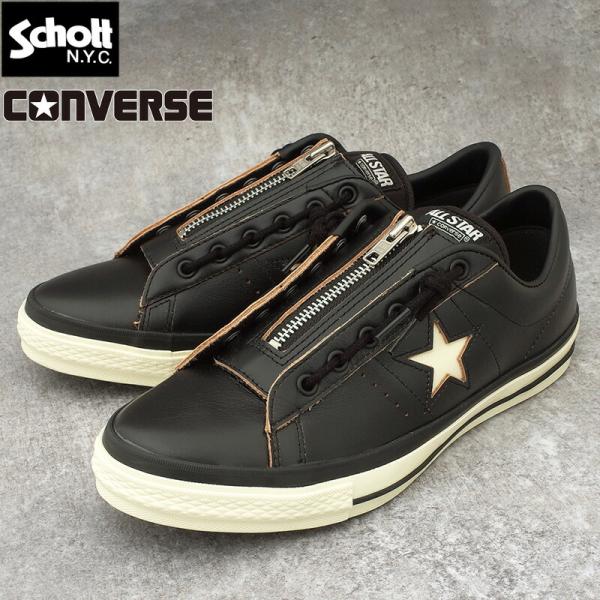 ■商品名#782-6190001 SCHOTT×CONVERSE ONE STAR Z■カラー010ブラック ■状態新品■素材アッパー：レザーアウトソール：ラバー■その他SEABEES seabees シービーズ ミリタリー百貨 コンバース...