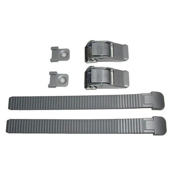 商品は画像1枚目のセットになります。(他に写っている商品は含まれません。)画像３枚目の様に実際はHEADのアルペンスノーボード用のパーツですが加工すればスキーブーツにも使用可能です。アルミバックルよりフレックスが柔らかくなります。また、調整...