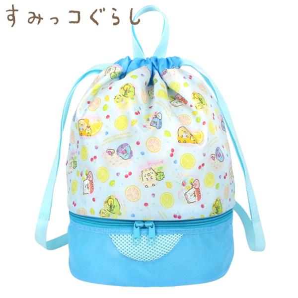 人気爆発!!『すみっコぐらし』のかわいいプールバッグ（ビーチバッグ）が登場!!ファスナー開閉の二重底はメッシュになっているので濡れ物の収納もOK♪海水浴や夏のレジャーにオススメです☆・背中にフィットしやすい形状◎・2層に分かれた収納スペース...