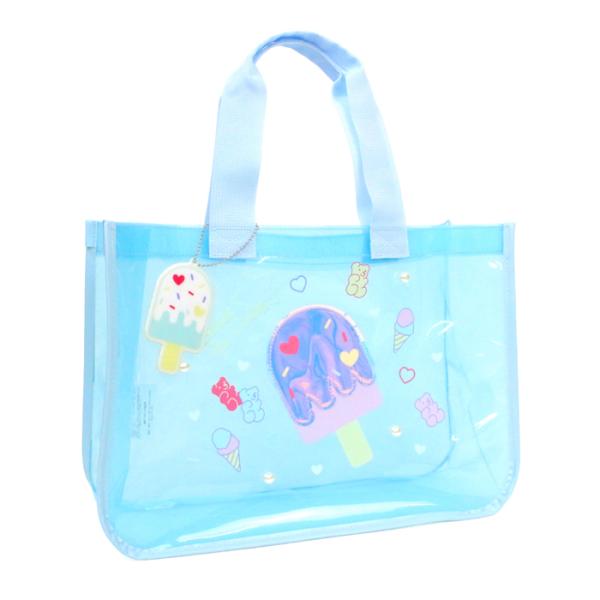 かわいらしいデザインのお子さまプールバッグ（ビーチバッグ）!!海やプール、水遊び・・・夏のレジャーやおでかけにオススメ☆キラキラかわいいホログラムのトートバッグ！ラメ入りアクリルチャーム付き◎【正規商品です】【即納できます!!】■カラー⇒M...