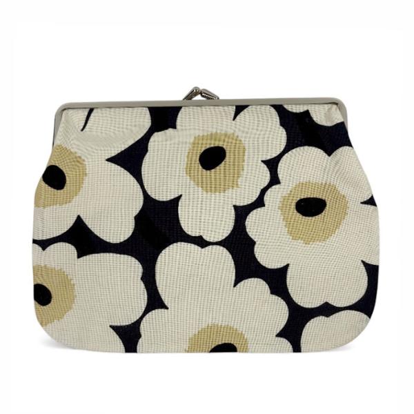 商品種別および型番marimekko Mini Unikko Puolikas Kukkaroマリメッコ ミニウニッコ がま口ポーチ074530-518素材コットン100%カラーmid night blue cream/ ミッドナイトブルー...
