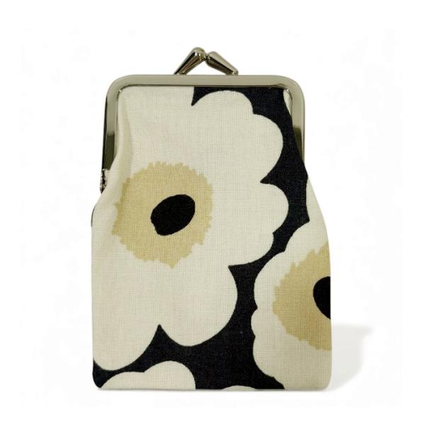 商品種別および型番marimekko Mini Unikko Puolikas Kukkaroマリメッコ ミニウニッコ がま口ポーチ074531-518素材コットン100%カラーmid night blue cream/ ミッドナイトブルー...