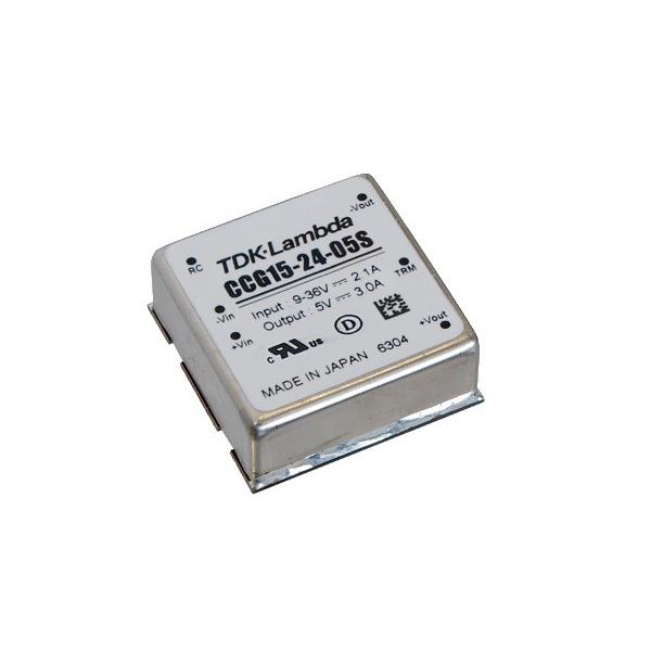 TDKラムダ　オンボード　ワイド入力絶縁型DC-DCコンバータ■型式CCG15-24-05S■入力電圧範囲DC9〜36V■定格出力電圧DC5V■最大出力電力15W■出力方式単出力■サイズ(W×H×D)25.4×9.9×25.4mm  ピン長...