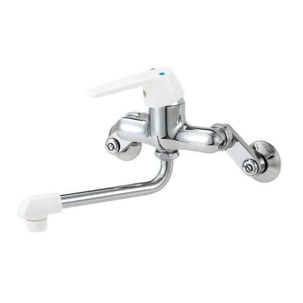 【商品概要】【壁付シングルレバー混合栓】レバーで吐水、止水、温度調節ができる操作しやすい混合栓で、節水にも役立ちます。【取付寸法】湯水の配管ピッチ:120~220mm、取付ネジサイズ:PJ1/2【サイズ】パイプの長さ170mm【原産国】日本...