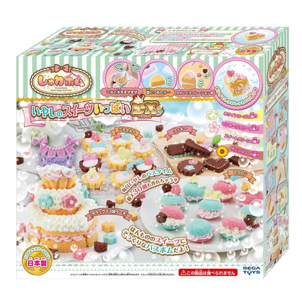【商品概要】パティシエ気分！本物のスイーツみたいなバスボムが作れるしゅわボムのDX！★全部で最大30個も作れちゃう! 毎日しゅわボムで癒されちゃおう??★大きな3段ケーキと3種類のスイーツが作れちゃう！★新しく「ミント色」「ブラウン色」のバ...