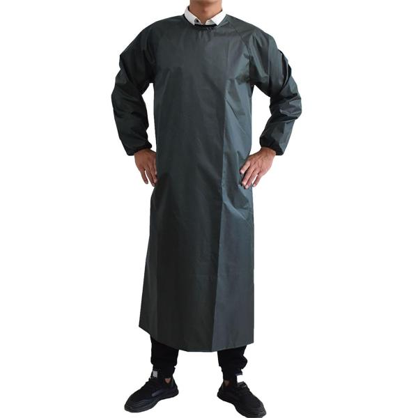 【商品概要】【全身を守る】エプロンサイズ：着丈120cm、幅118cm、袖丈72cm。シンプルデザインでスモックやエプロンには無い割烹着ならではの味わいがあり、普段の服装の上にも着ること出来るおしゃれなデザインです。全身を保護し、リラックス...