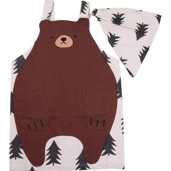 【商品概要】柄がとってもかわいいキッズエプロン。Mサイズ：110〜120cmサイズ。おそろいの三角巾付き。おうちでのお手伝い、家庭科の授業、キャンプやバーベキュー…色々な場所で大活躍！綿100％綿100％【商品説明】【商品詳細】ブランド：フ...